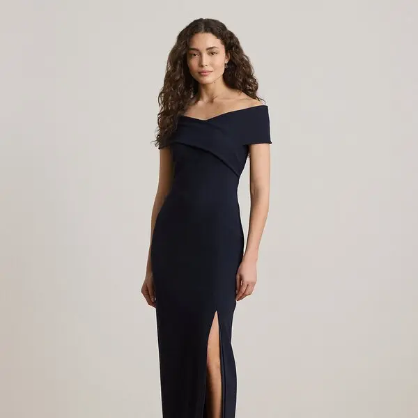 Ralph Lauren Faille Off-the-shoulder Gown - Lauren Navy