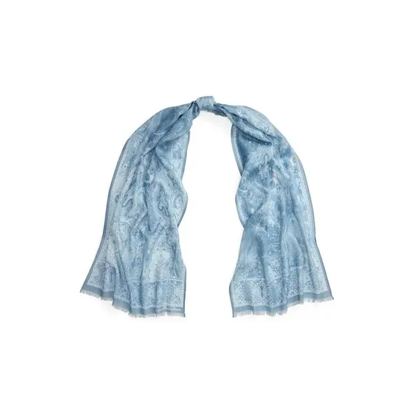 Ralph Lauren Paisley Wool-silk Scarf
