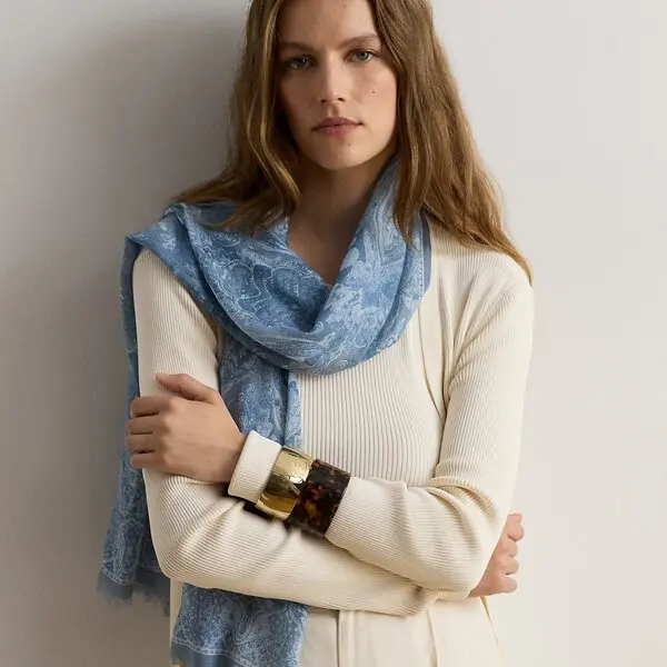 Ralph Lauren Paisley Wool-silk Scarf
