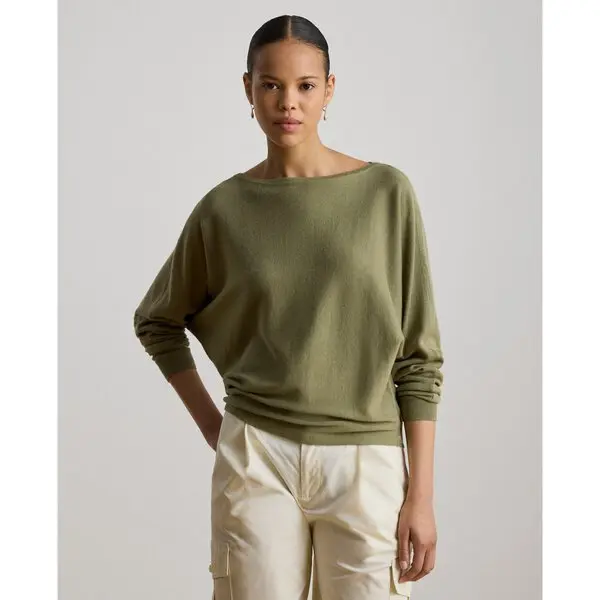 Ralph Lauren Cotton-modal Boatneck Sweater - Light Agave