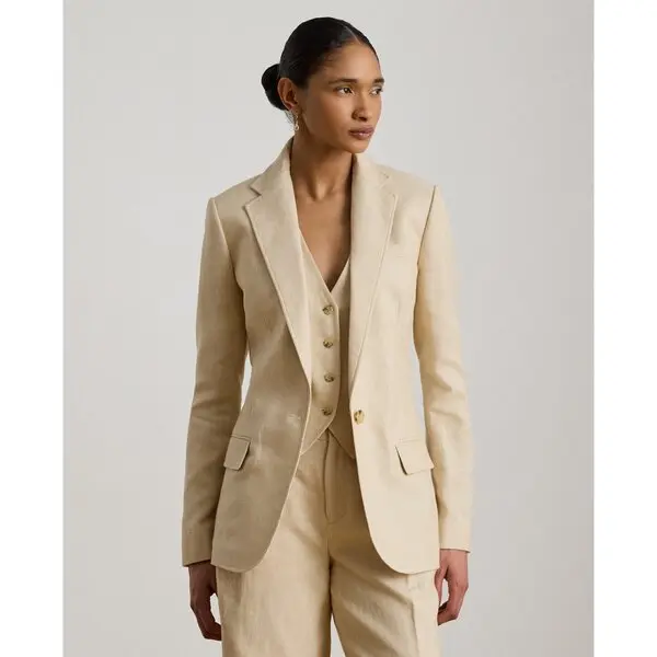 Ralph Lauren Linen-cotton Tweed Single-button Blazer