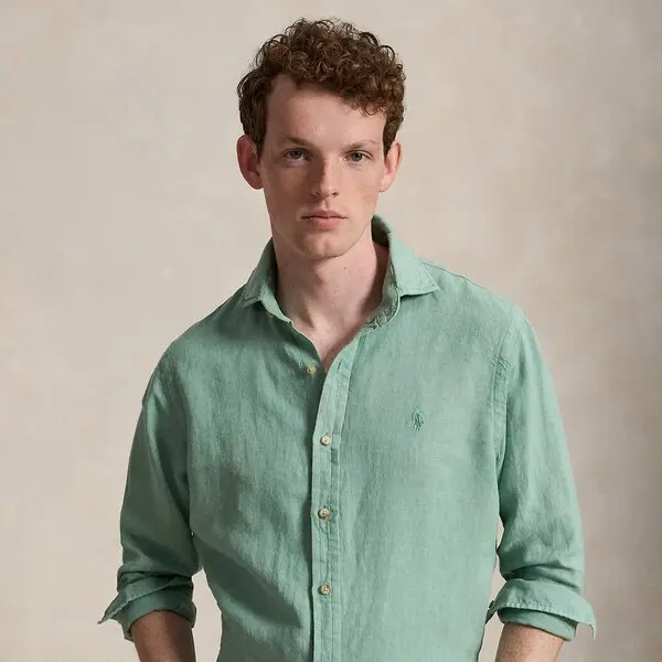 Ralph Lauren Classic Fit Linen Shirt - Faded Mint