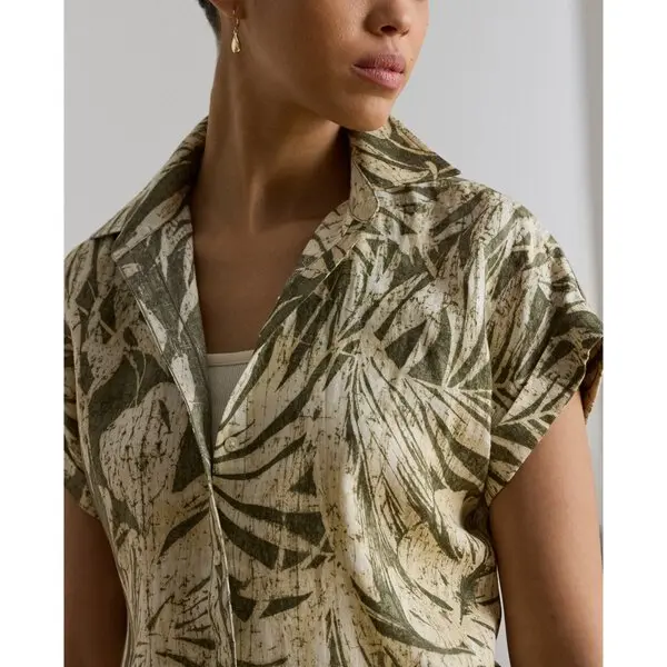 Ralph Lauren Relaxed Fit Short-sleeve Printed Linen Shirt - Olive Multi