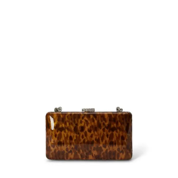 Ralph Lauren Tortoiseshell Patent Small Franki Clutch