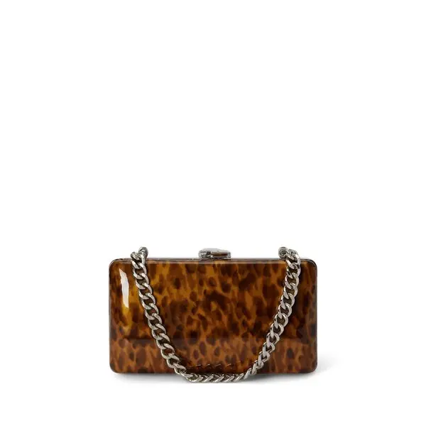Ralph Lauren Tortoiseshell Patent Small Franki Clutch