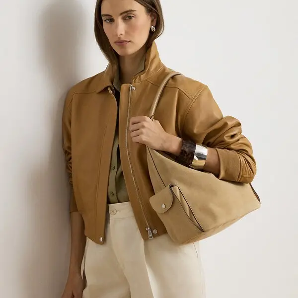 Ralph Lauren Suede Blaike Shoulder Bag
