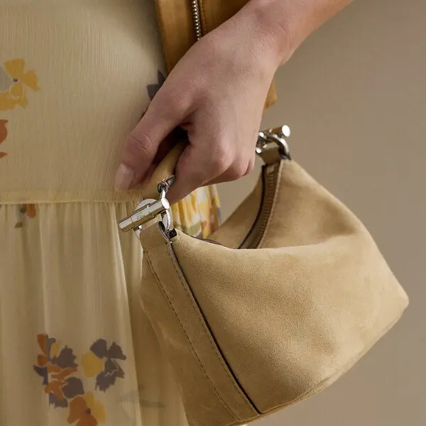 Ralph Lauren Suede Mini Blaike Shoulder Bag - Tan