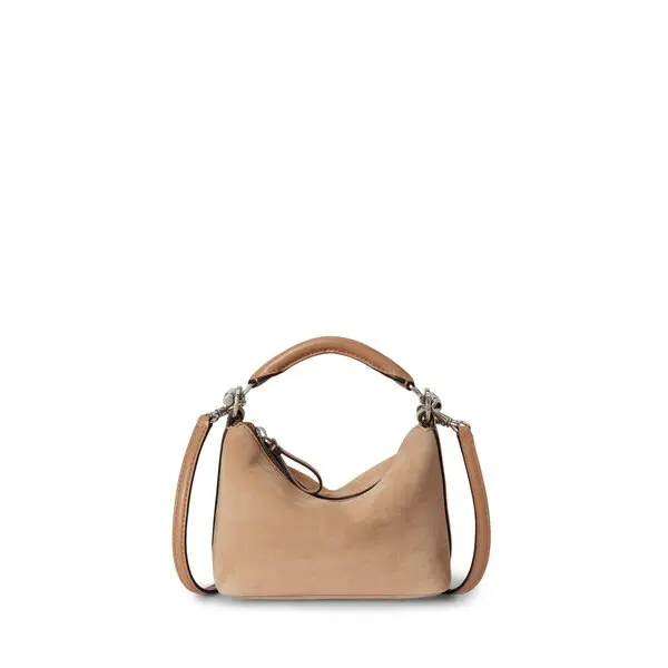 Ralph Lauren Suede Mini Blaike Shoulder Bag - Tan
