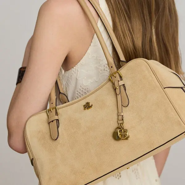 Ralph Lauren Marcy Zip Satchel - Tan