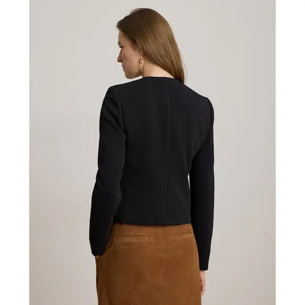 Ralph Lauren Double-breasted Sablé Crepe Jacket With Crest Buttons