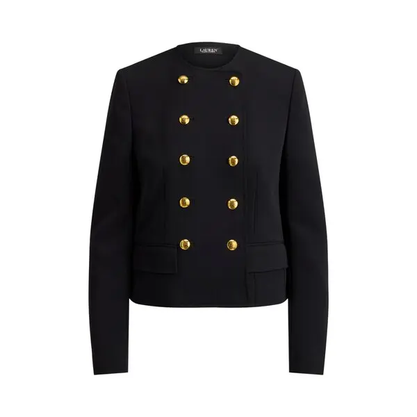 Ralph Lauren Double-breasted Sablé Crepe Jacket With Crest Buttons