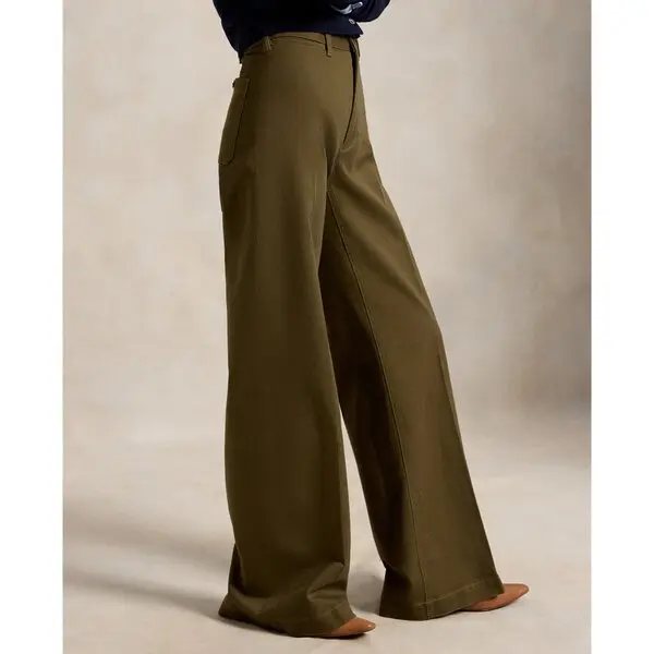 Ralph Lauren Beaton Stretch-cotton Flared Trousers - Olive