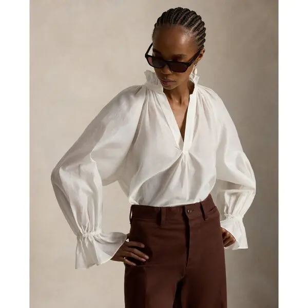 Ralph Lauren Cotton-silk Organdy Shirt - White