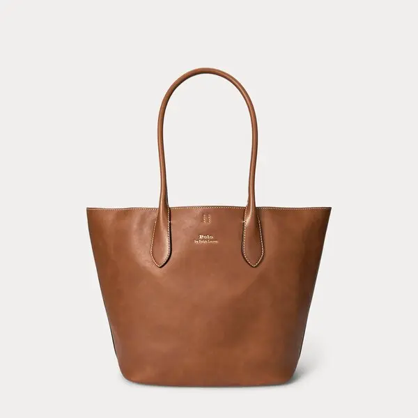 Ralph Lauren Medium Bellport Tote In Full-grain Leather