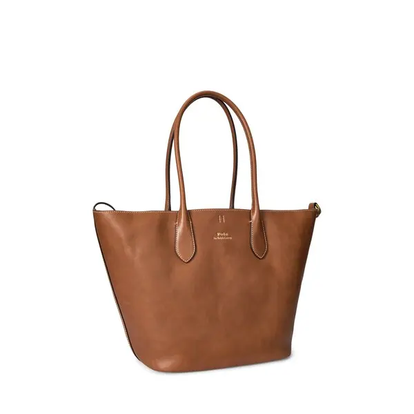 Ralph Lauren Medium Bellport Tote In Full-grain Leather