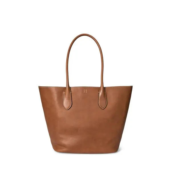 Ralph Lauren Medium Bellport Tote In Full-grain Leather