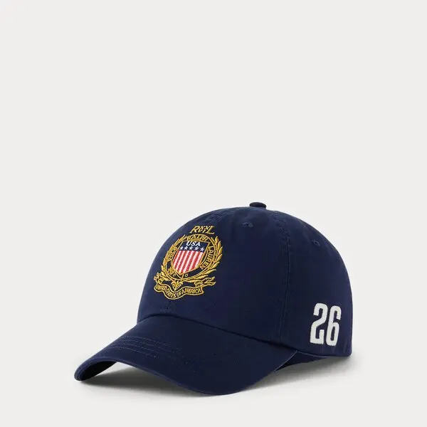 Ralph Lauren Cotton Twill Cap With Embroidered Crest - Newport Navy