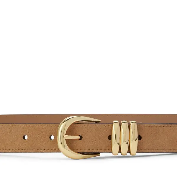 Ralph Lauren Suede Skinny Belt - Camel