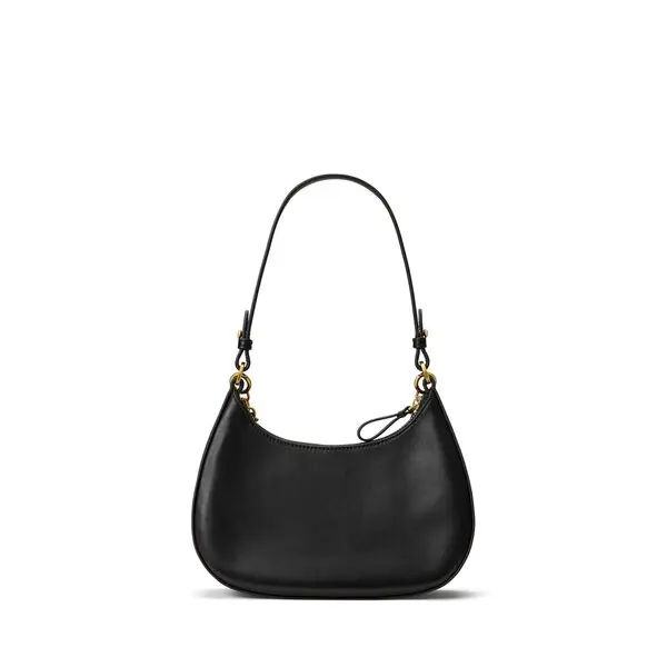 Ralph Lauren Leather Marcy Zip Shoulder Bag - Black