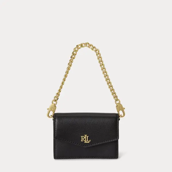 Ralph Lauren Leather Chain Card Case - Black