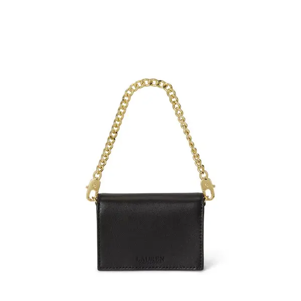 Ralph Lauren Leather Chain Card Case - Black
