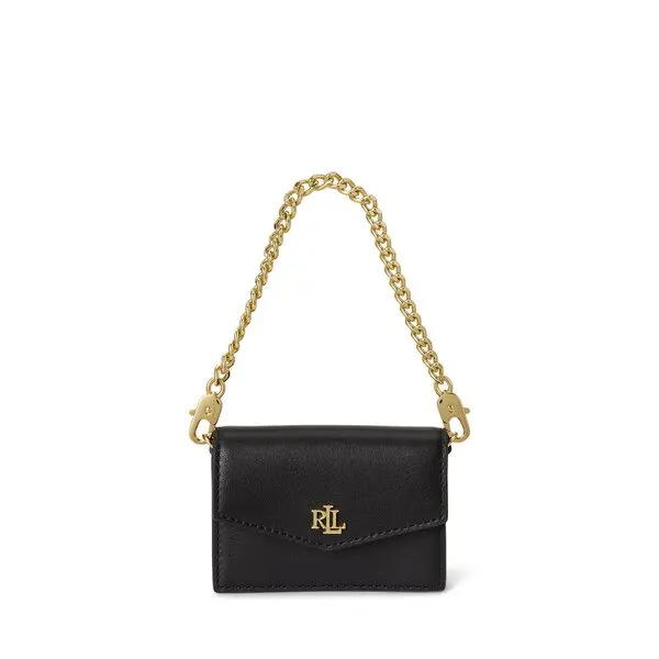 Ralph Lauren Leather Chain Card Case - Black