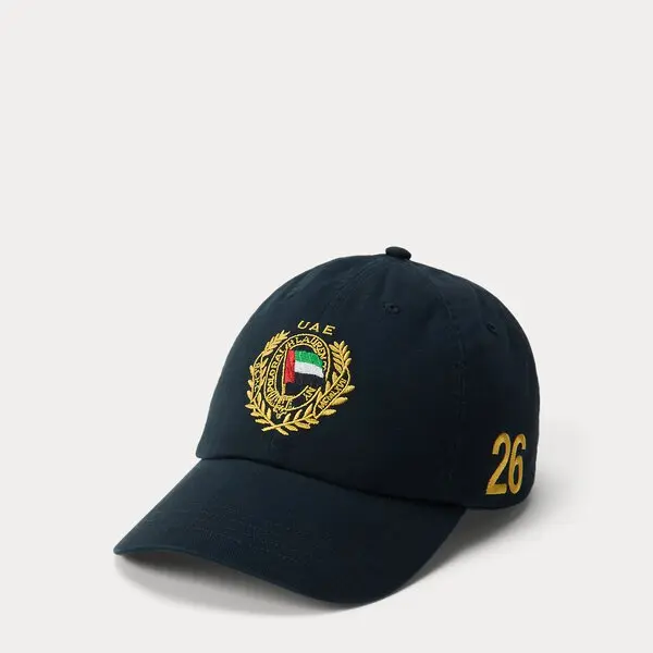 Ralph Lauren Cotton Twill Ball Cap With Uae Emblem - Polo Black