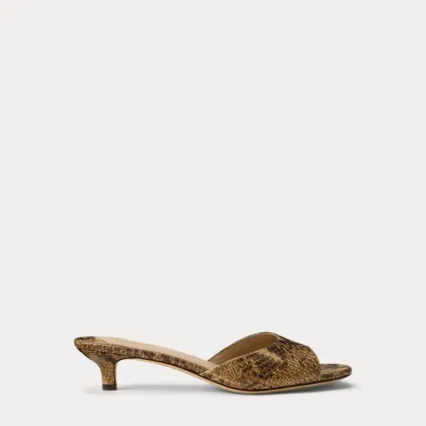 Ralph Lauren Francesca Python-embossed Mule Sandal