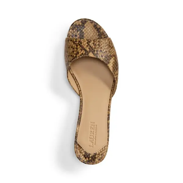 Ralph Lauren Francesca Python-embossed Mule Sandal