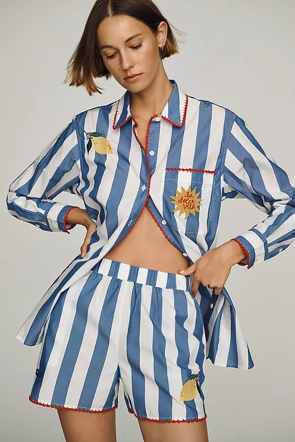 Rails X Giadzy Cam Shorts - Blue Stripe