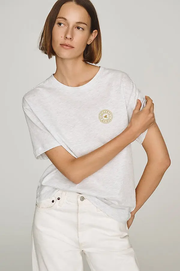 Anthropologie French 75 Graphic Tee - Grey