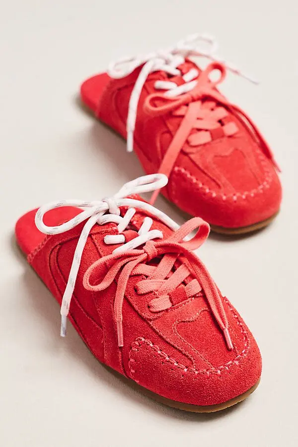 Matisse Suede Sneaker-mule Hybrid With Tie Fastening - Red