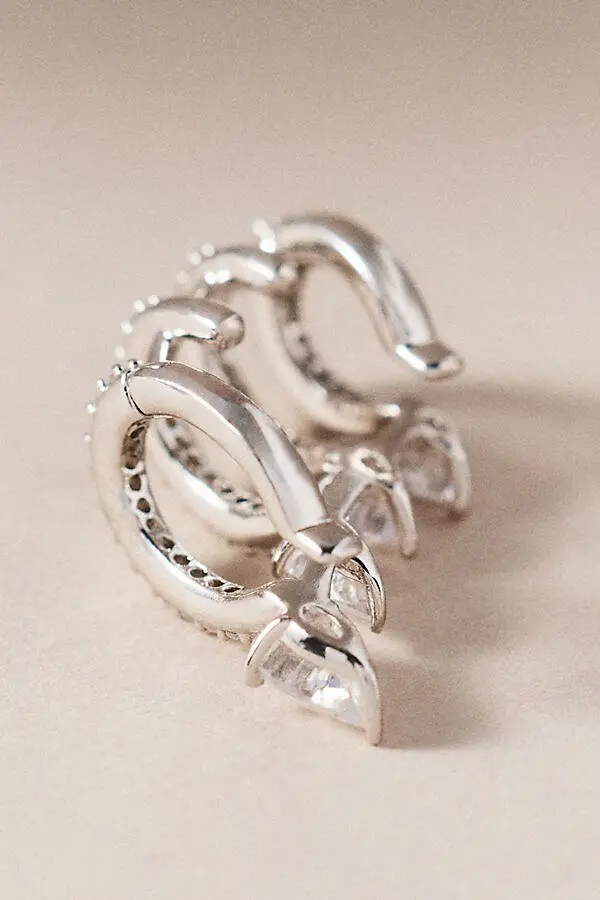Nadri Multi Row Cuff Earrings