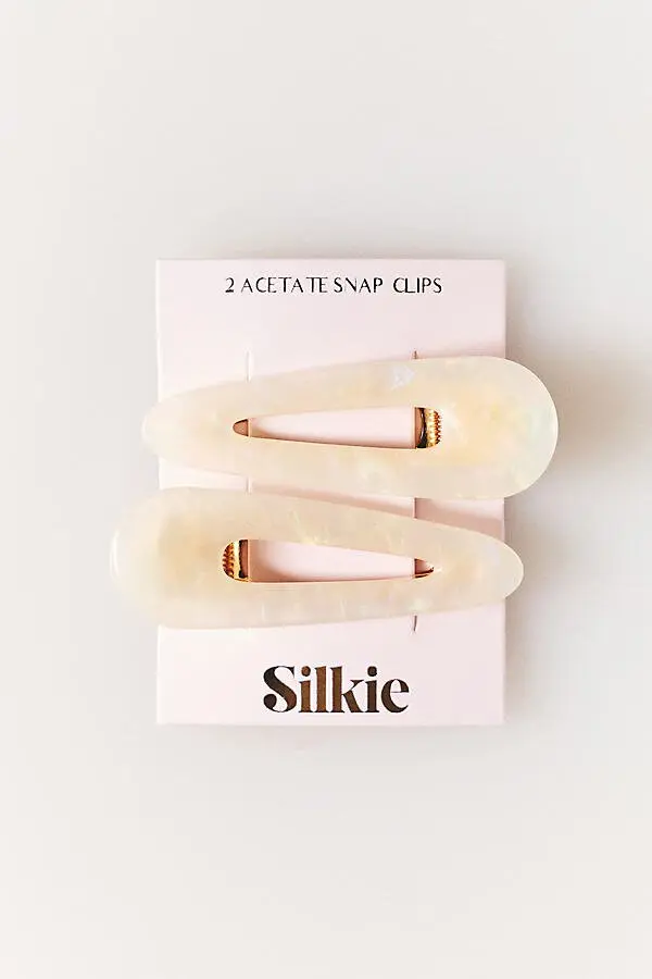 Anthropologie Silkie Acetate Snap Clips - Opal