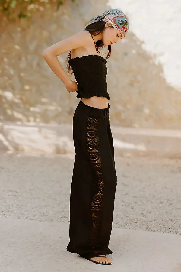PQ SWIM Lexi Smocked Top - Black