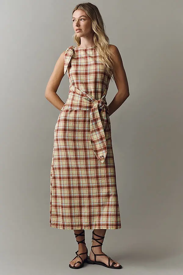 DAMSON MADDER Estelle Midi Dress - Celery
