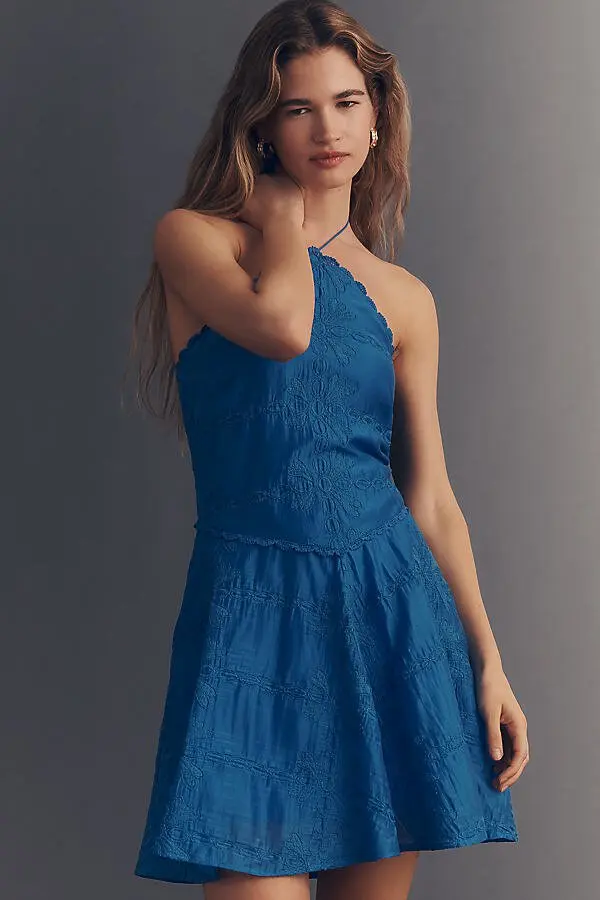 Greylin Callie Halter Mini Dress - Jelly Blue