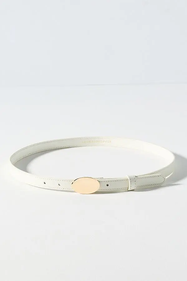 Anthropologie Skinny Oval Hardware Belt - Cream