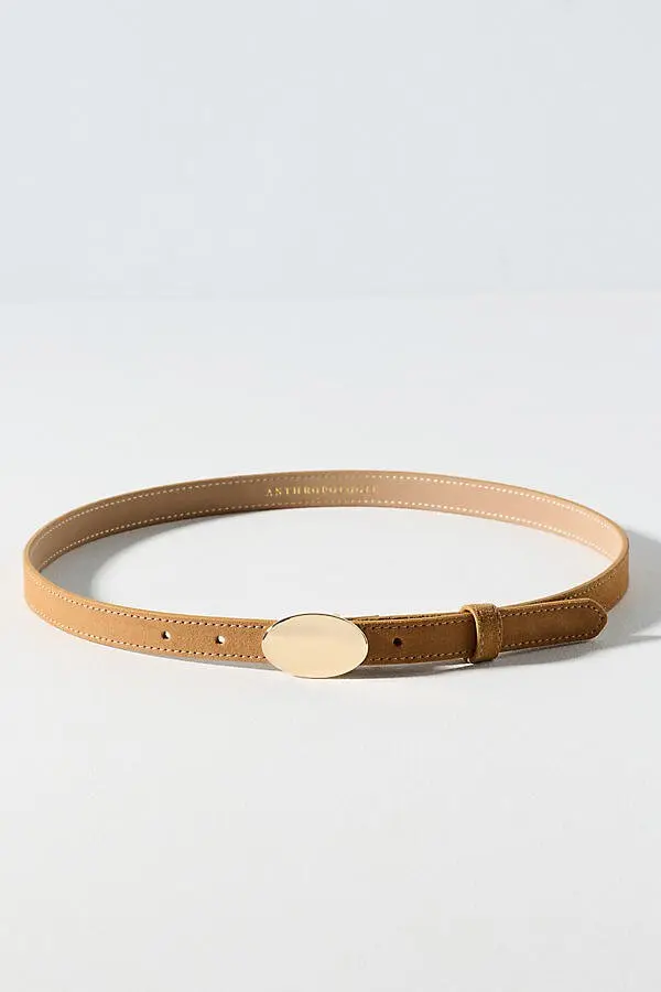 Anthropologie Skinny Oval Hardware Belt - Tan