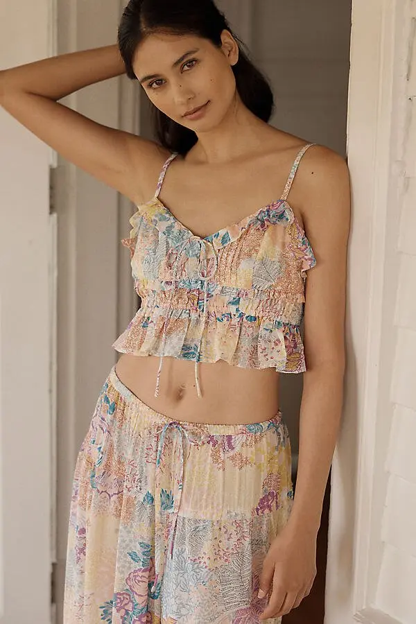 LYREBIRD Ruffle Cami - Orange Floral