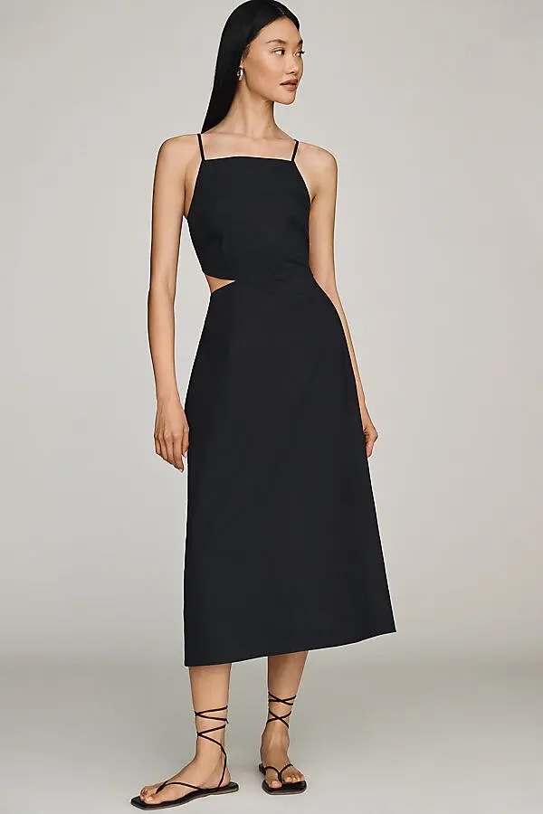 Maeve Cutout Midi Dress - Black