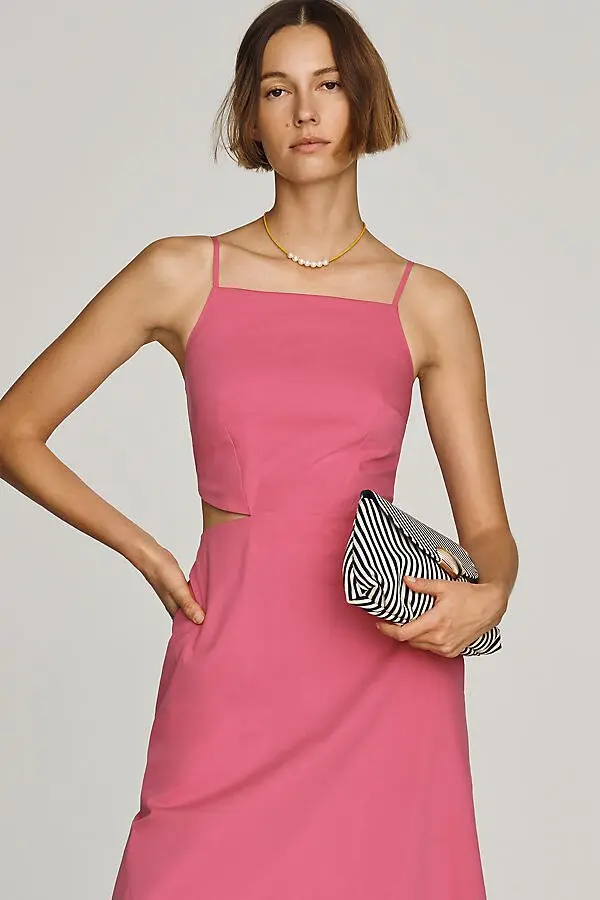 Maeve Cutout Midi Dress - Fuchsia Fedora