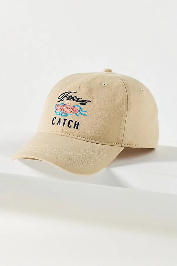 Anthropologie Provincetown Baseball Cap - Fresh Catch Neutral