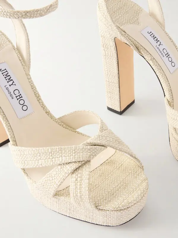 JIMMY CHOO Kove 120 Raffia Platform Sandals