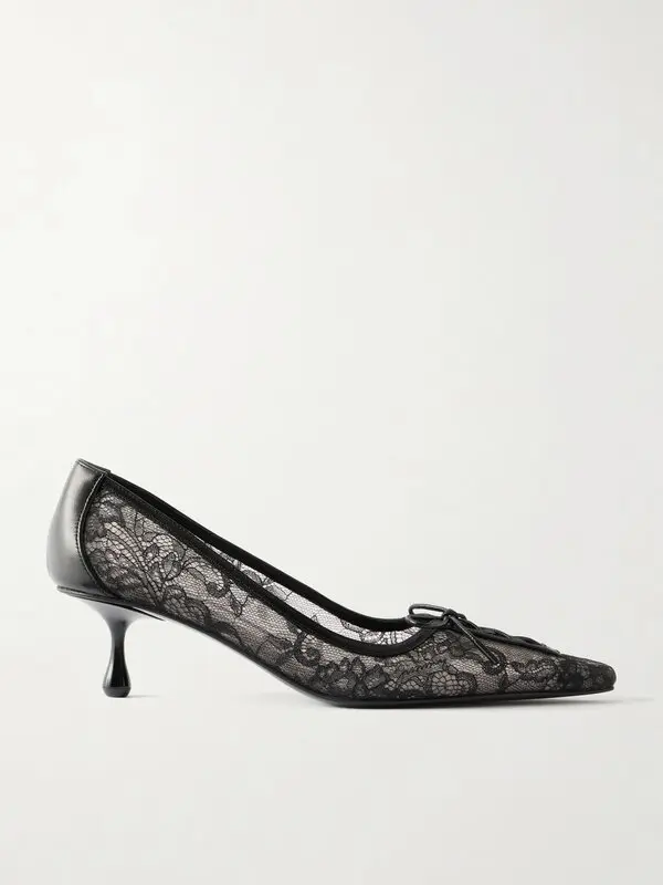 JIMMY CHOO Scarlett 50 Braided Lace Pumps - Black