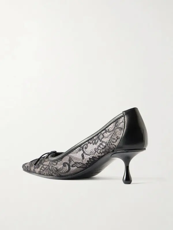 JIMMY CHOO Scarlett 50 Braided Lace Pumps - Black