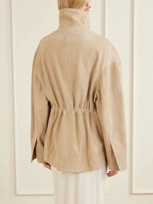 Nour Hammour Passage Suede Jacket - Neutrals
