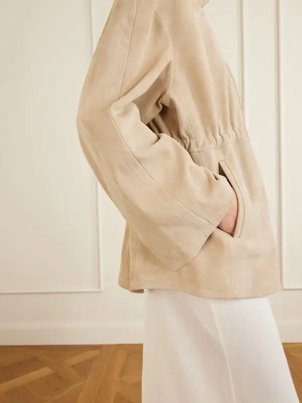 Nour Hammour Passage Suede Jacket - Neutrals