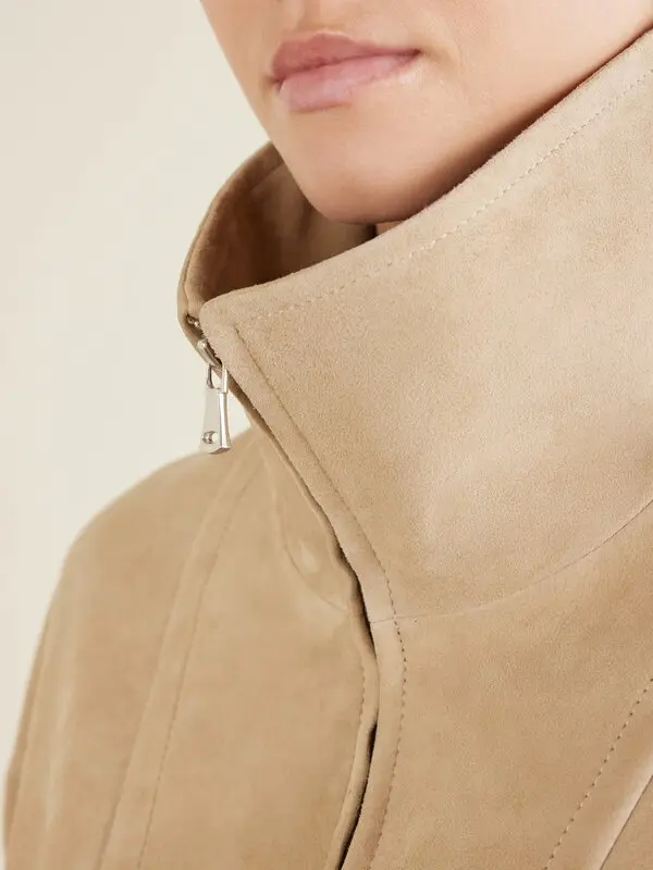 Nour Hammour Passage Suede Jacket - Neutrals