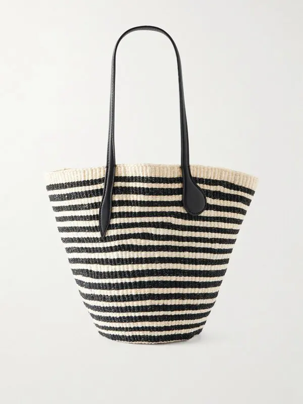 LIFFNER Striped Sisal Shoulder Bag - Black